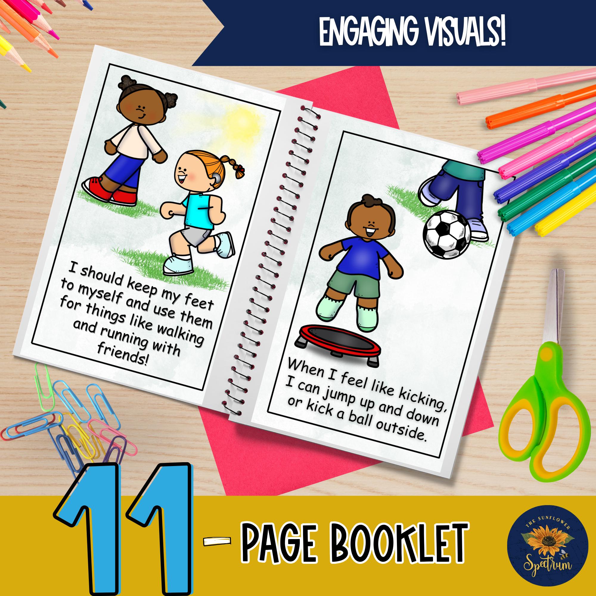 No Kicking Social Story | Self-regulation & Behavior Management | Safe ...