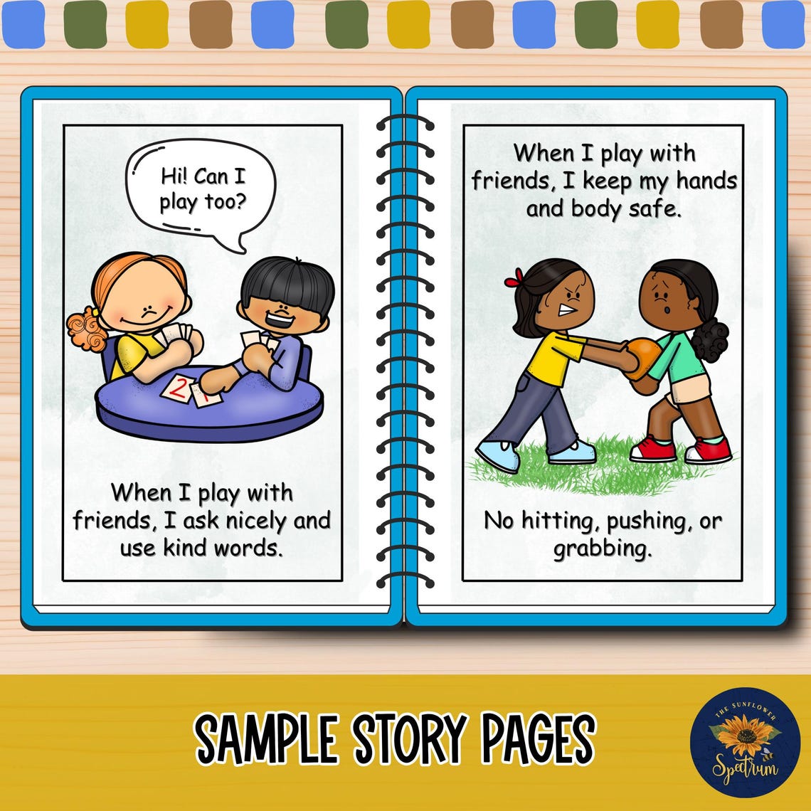 Playing Nicely With Friends Social Story for Autism | Turn-taking ...