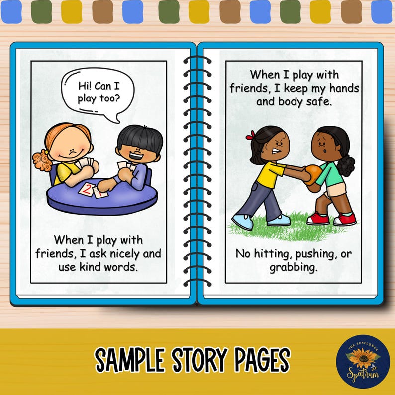 Playing Nicely With Friends Social Story for Autism | Turn-taking ...