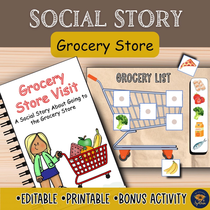 Grocery Store Social Story: Waiting in Line, Accepting No, Shopping ...