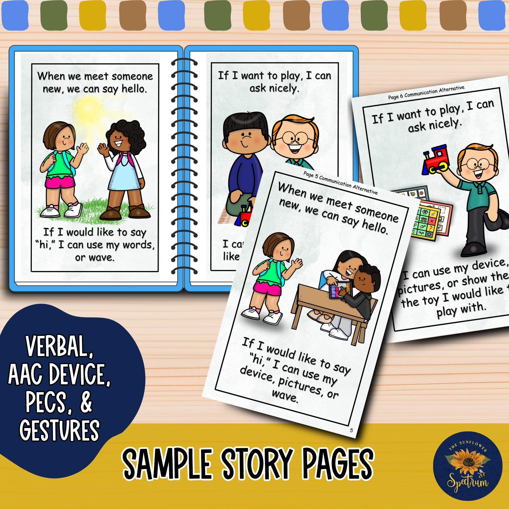Autism Social Story: Making Friends, Social Skills Activities (PDF ...