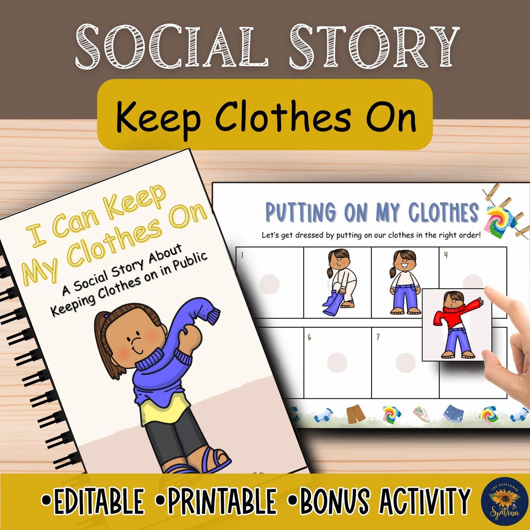 Keeping Clothes on Social Story for Kids With Autism | Body Safety ...