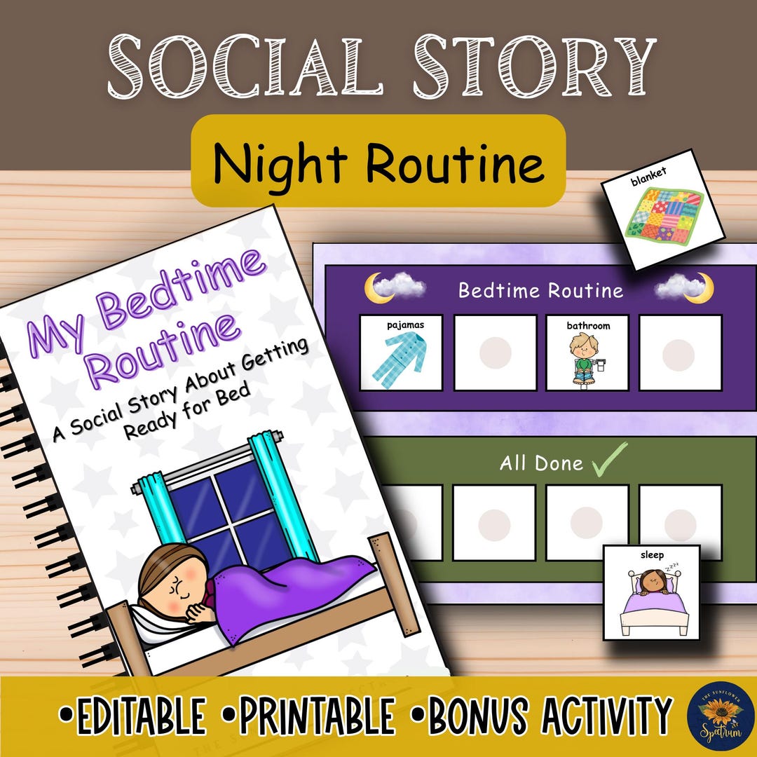 Bedtime Social Story for Kids With Autism: Visual Schedule for Kids ...