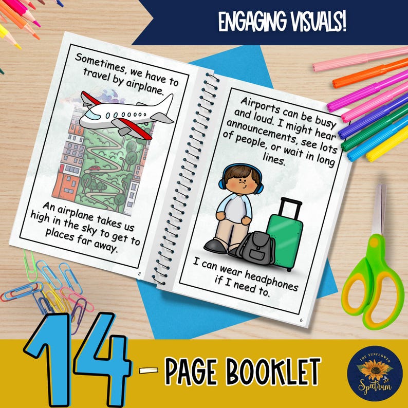 Going on an Airplane Social Story for Autism With Bonus Travel Choice ...