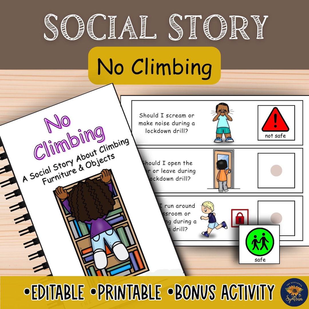 No Climbing Social Story for Kids | Climbing on Furniture | Behavior ...