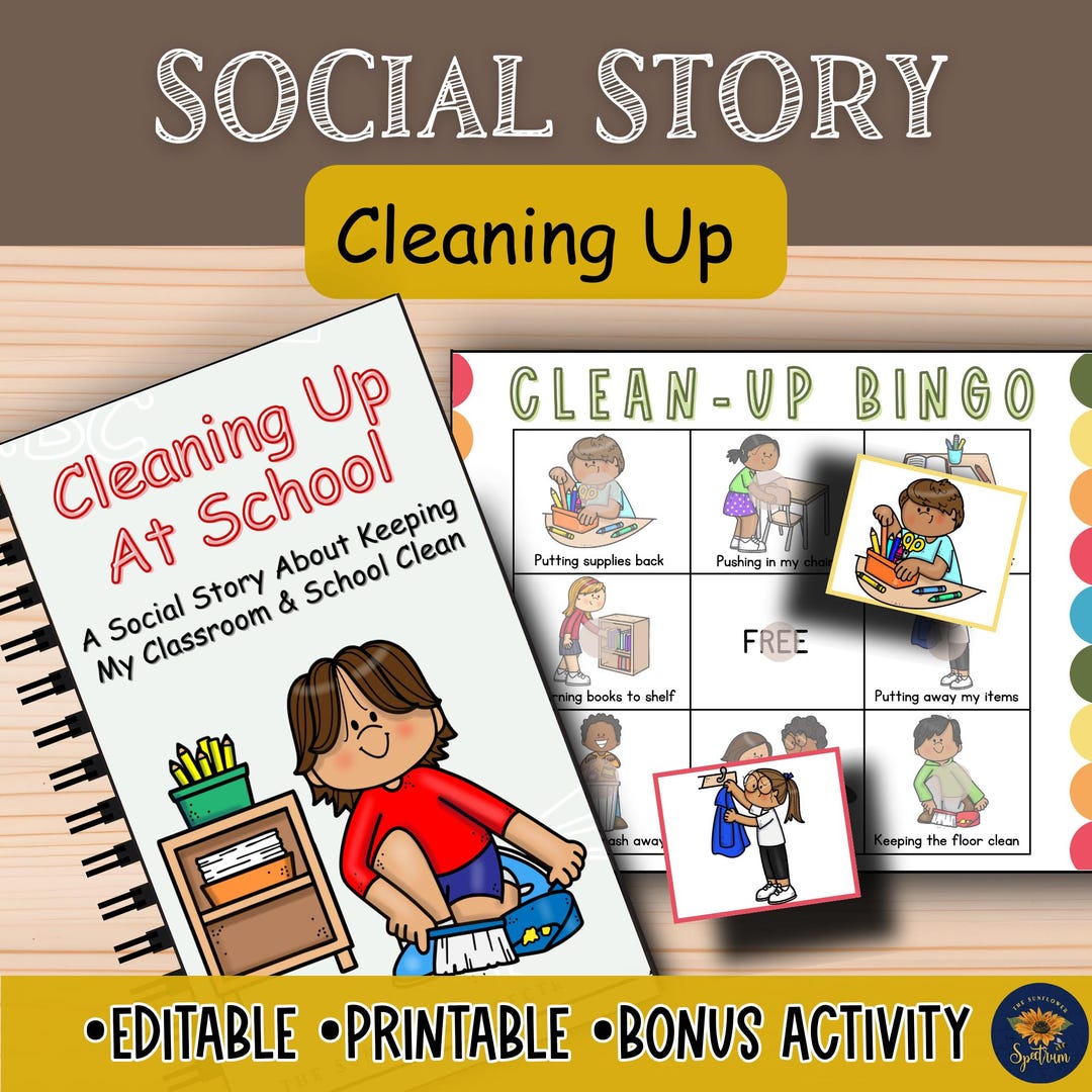 Clean up Routine for Kids Visuals: Autism Life Skills Activities ...