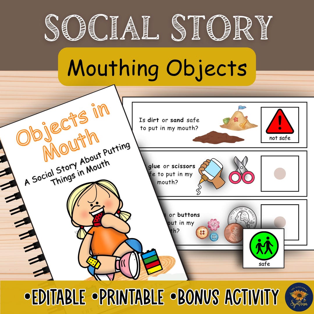 Mouthing Objects Social Story | Autism Safety | Pica Eating Non-food ...