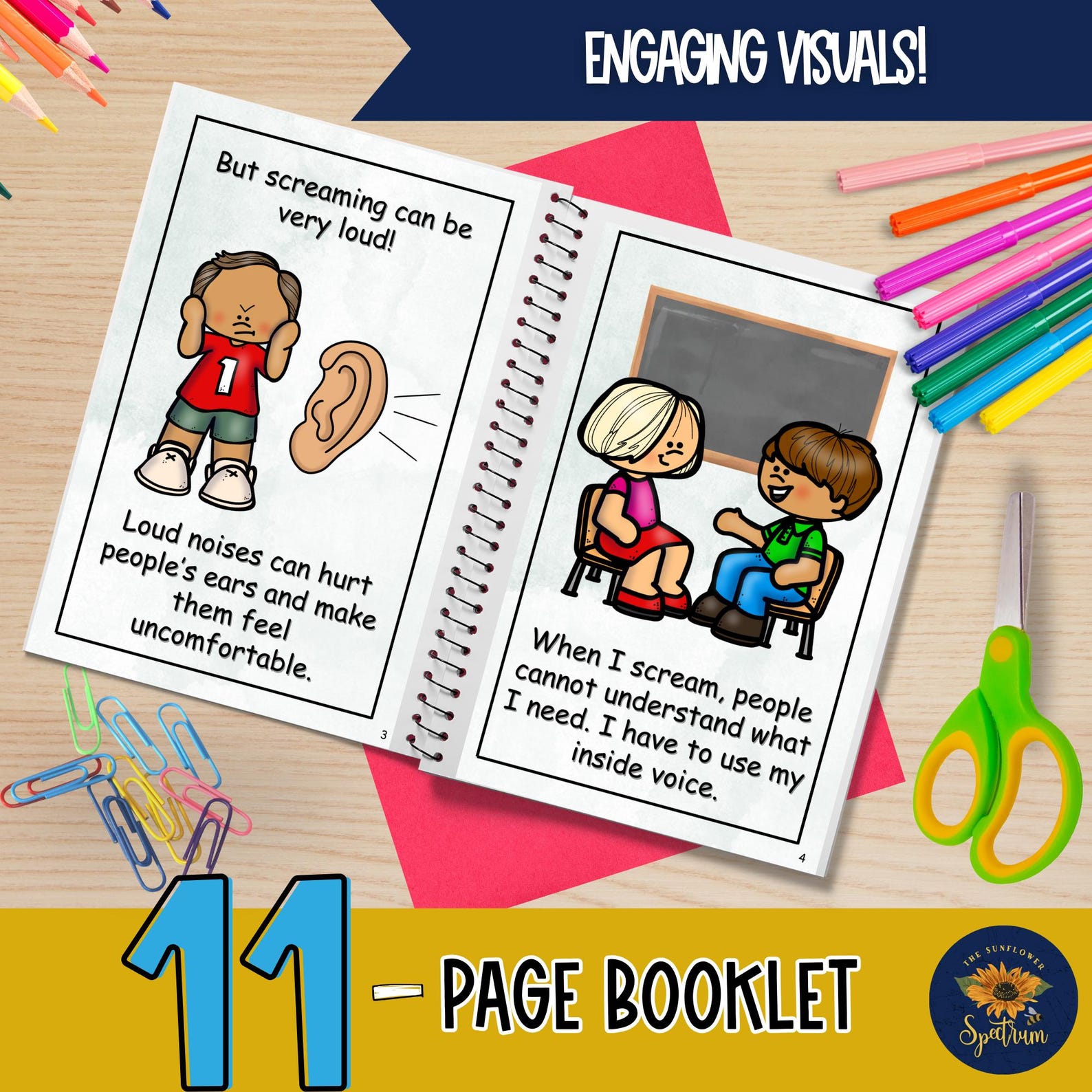 No Screaming Social Story & Voice Level Chart | Teach Quiet Voices and ...