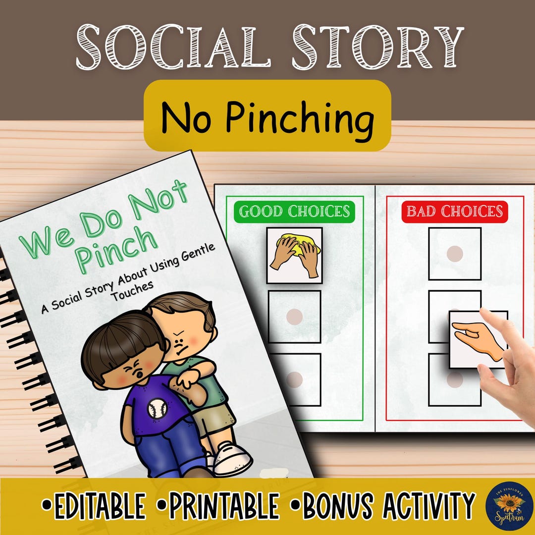 No Pinching Social Story | Self-regulation & Social Emotional Learning ...