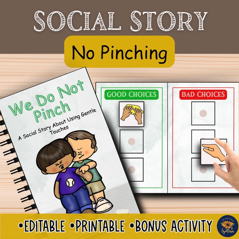 No Pinching Social Story | Self-regulation & Social Emotional Learning ...
