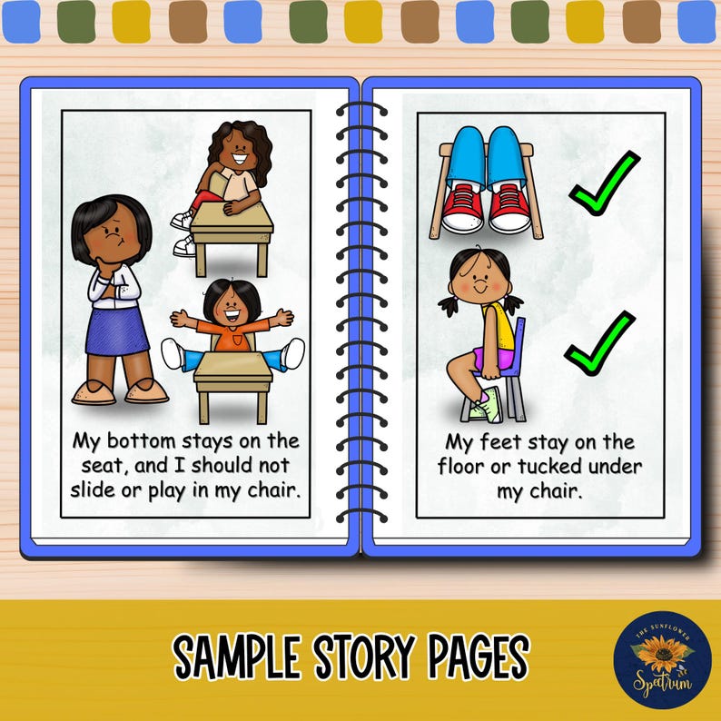 Sitting in My Seat Social Story | Rules for School | Classroom Manners ...