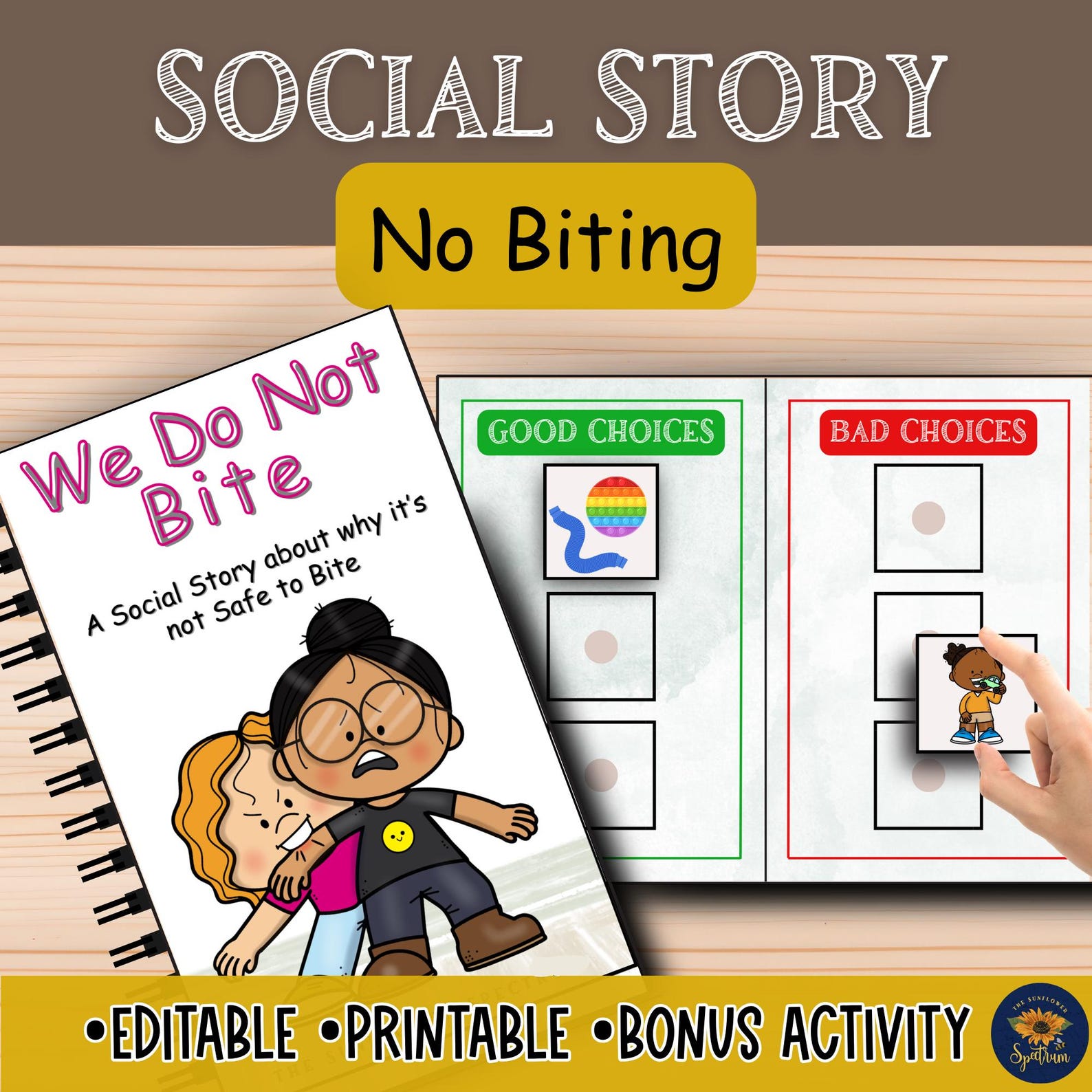 No Biting Social Story | Behavior Management | Autism Social Skills ...