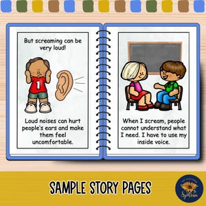 No Screaming Social Story & Voice Level Chart | Teach Quiet Voices and ...
