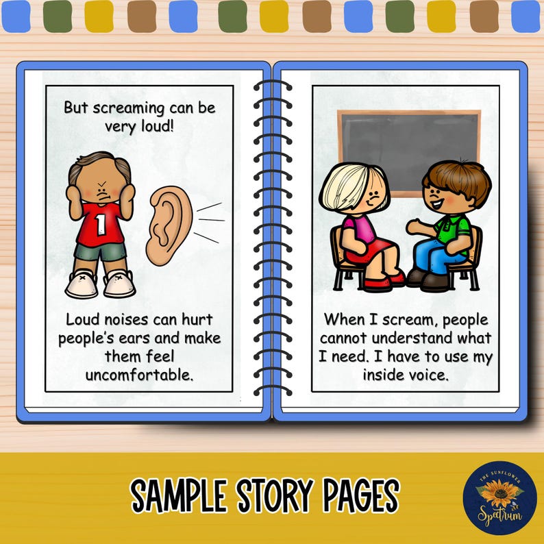 No Screaming Social Story & Voice Level Chart | Teach Quiet Voices and ...