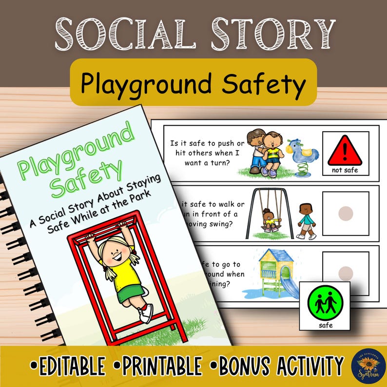 Playground Safety Social Story for Autism | Safety Rules for Kids ...