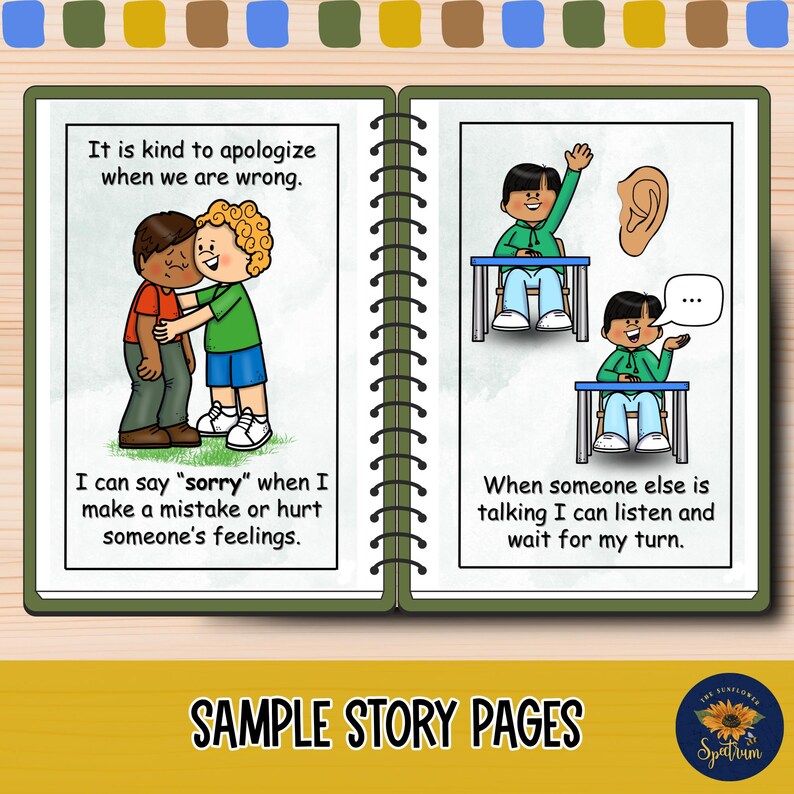 Manners Social Story for Kids: Autism Social Skills, Being Polite ...