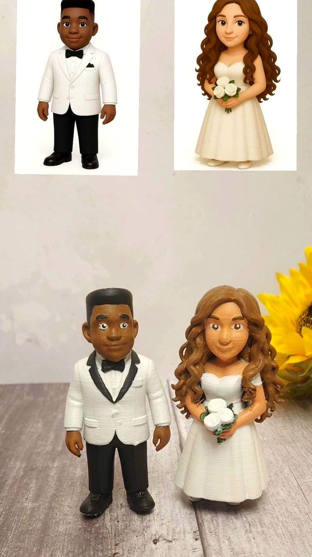 Personalised 3D Printed Mini Me Figurine: Custom Wedding Cake Topper ...