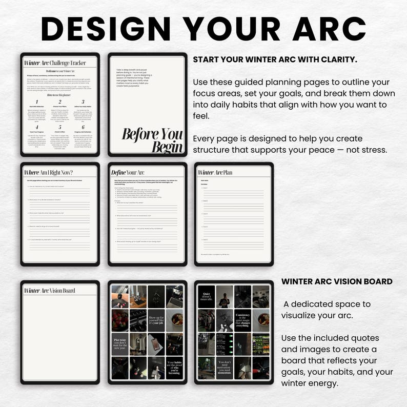 The Winter Arc 90-day Digital Planner | Self Improvement Challenge ...