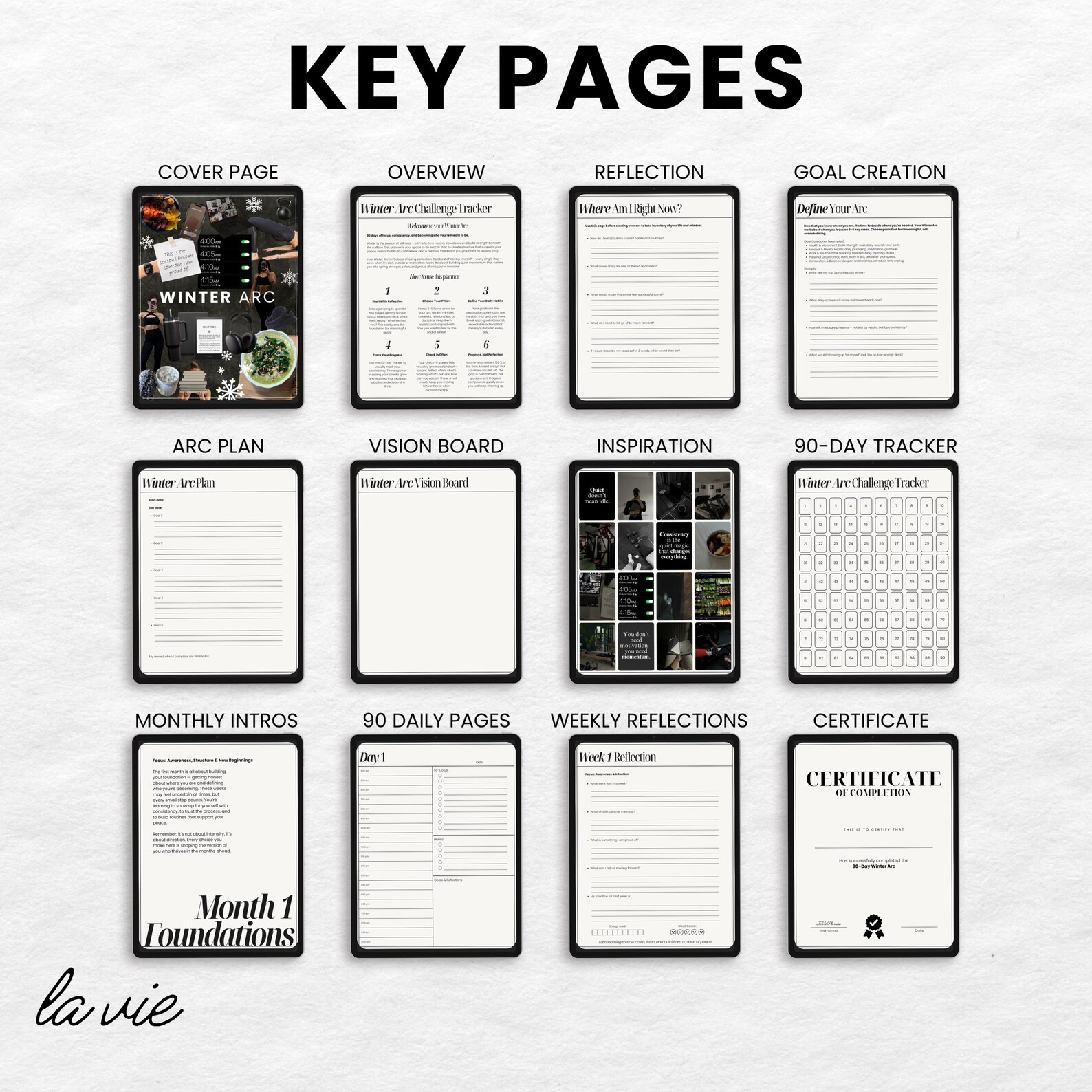 The Winter Arc 90-day Digital Planner | Self Improvement Challenge ...
