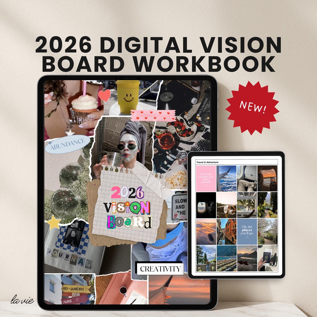 The 2026 Digital Vision Board Workbook | Vision Board Kit for Goodnotes ...