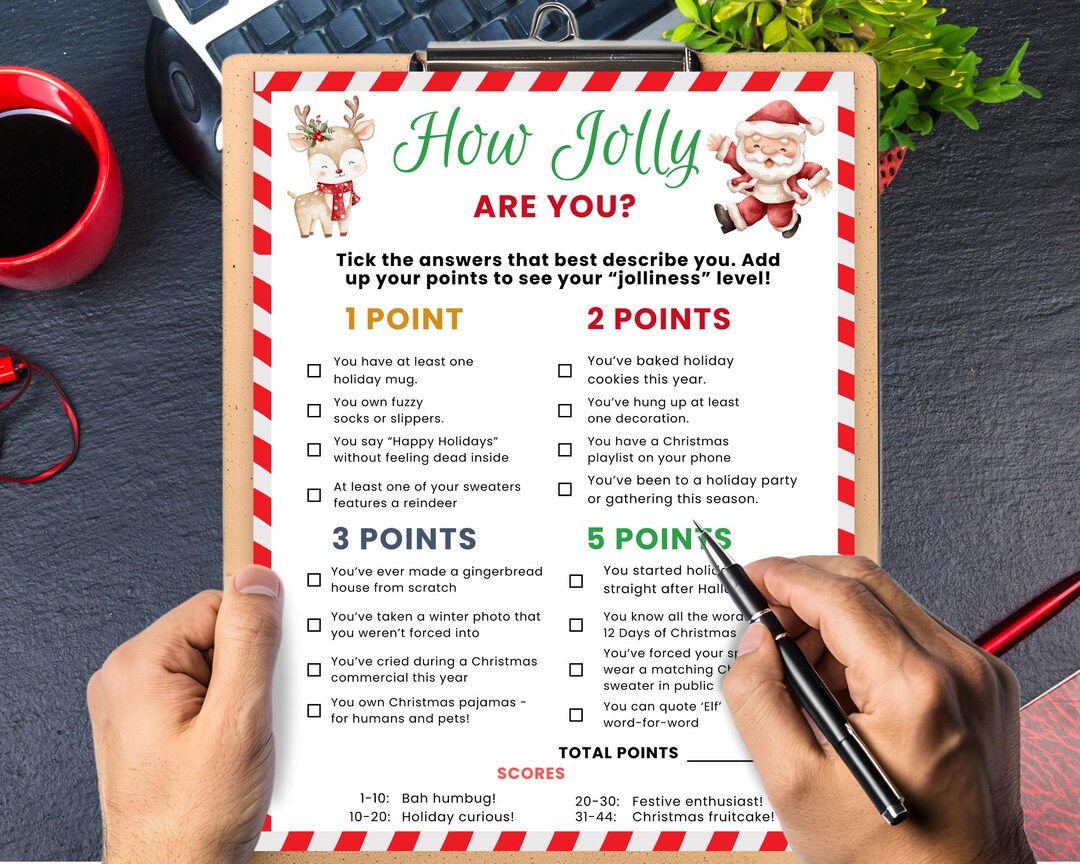 How Jolly Are You Office Christmas Party Icebreaker Game Holiday Party ...