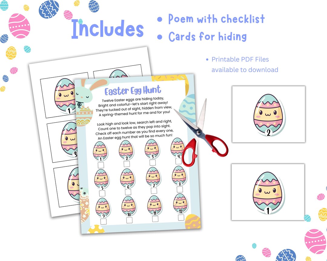 Easter Egg Scavenger Hunt Printable, Easter Classroom Activity ...