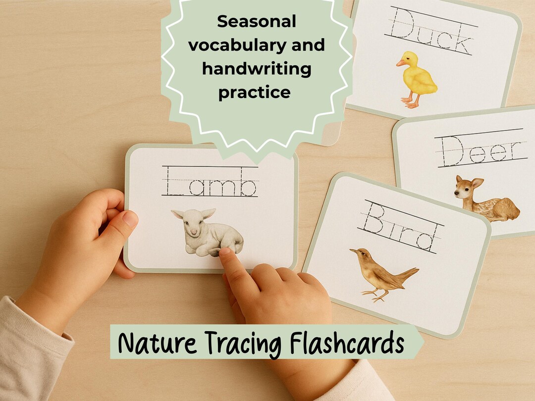 Nature Tracing Flashcards for Preschool Printable Toddler Activities ...