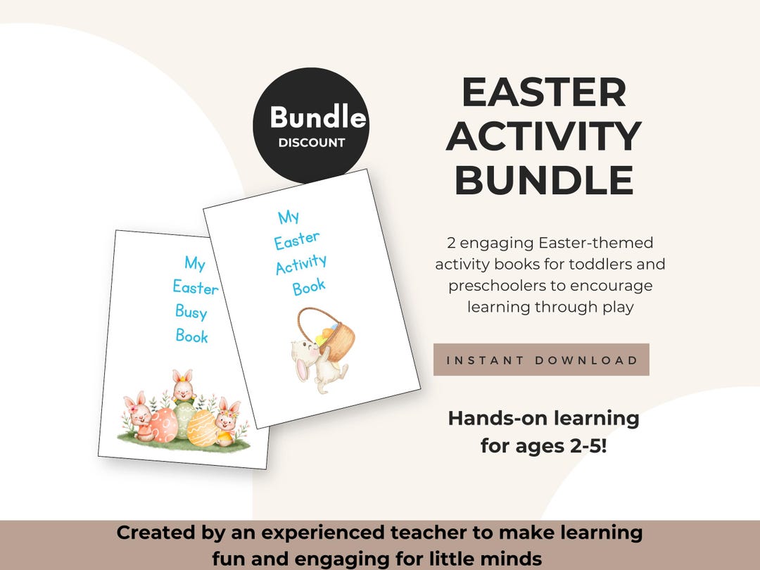 Preschool Easter Activity Bundle Toddler Busy Book, Toddler Education ...