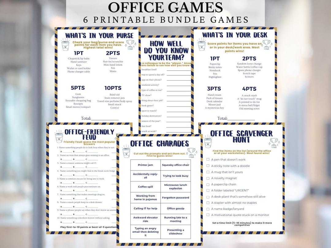Office Game Bundle, Team Building Games, Staff Meeting Ice Breaker ...
