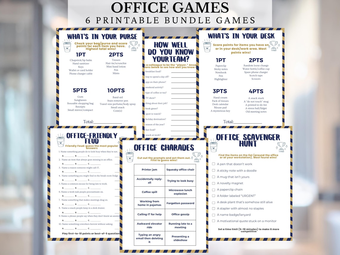 Office Game Bundle, Team Building Games, Staff Meeting Ice Breaker ...