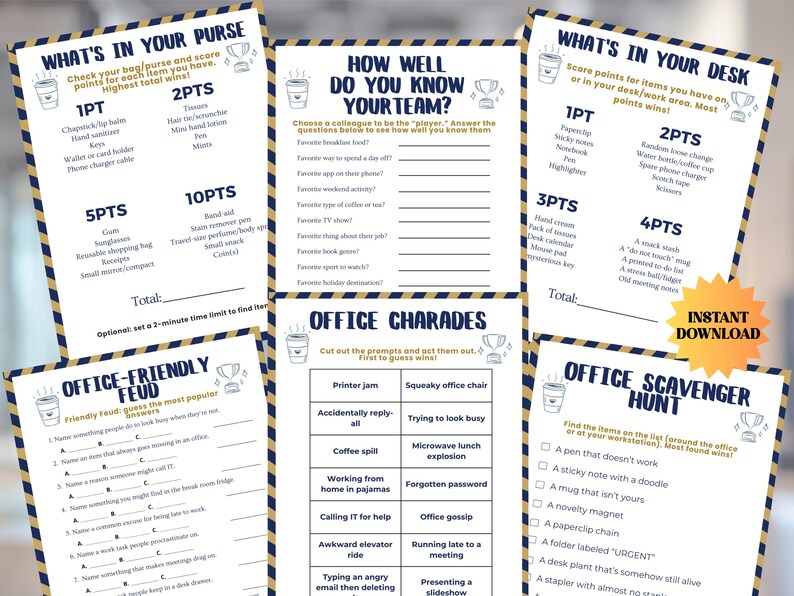 Office Game Bundle, Team Building Games, Staff Meeting Ice Breaker ...