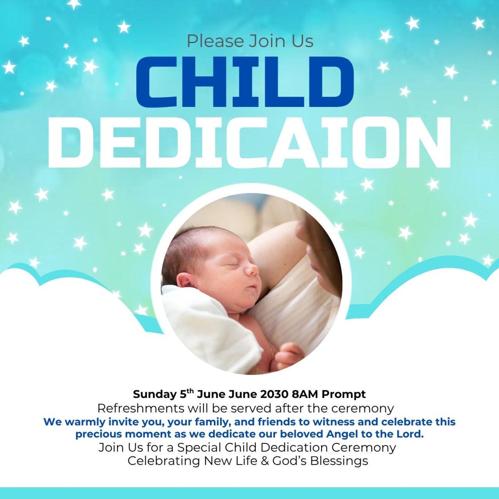 Child Dedication Flyer Template - Etsy