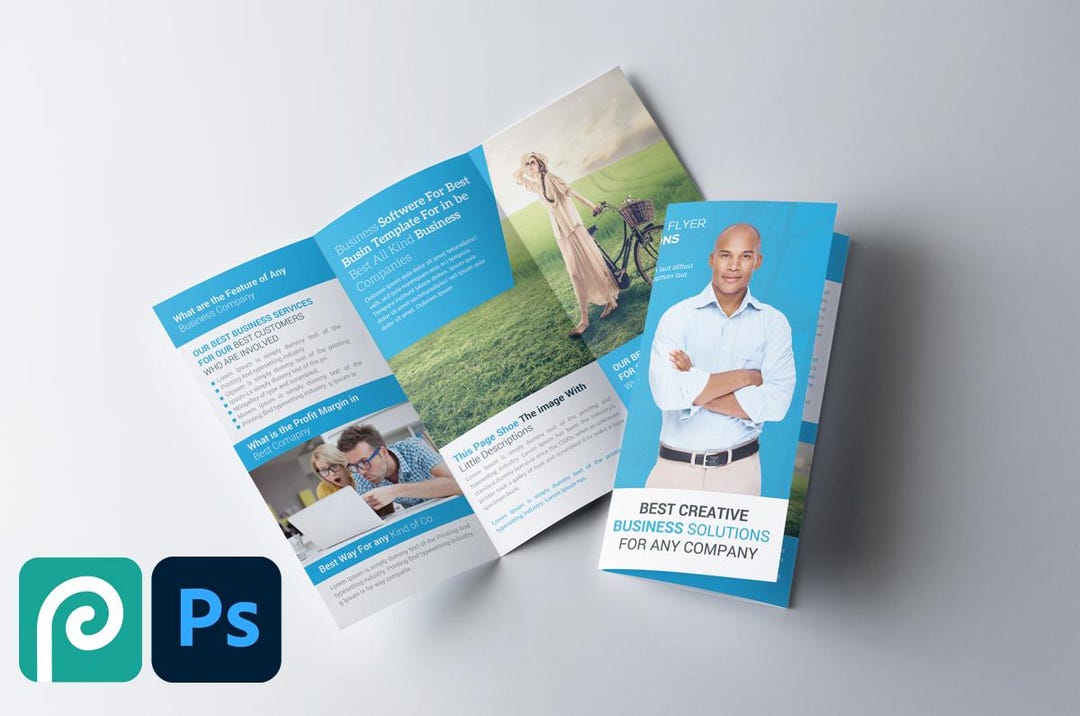 Editable Tri-fold Brochure Template: Corporate Business Marketing (PDF ...