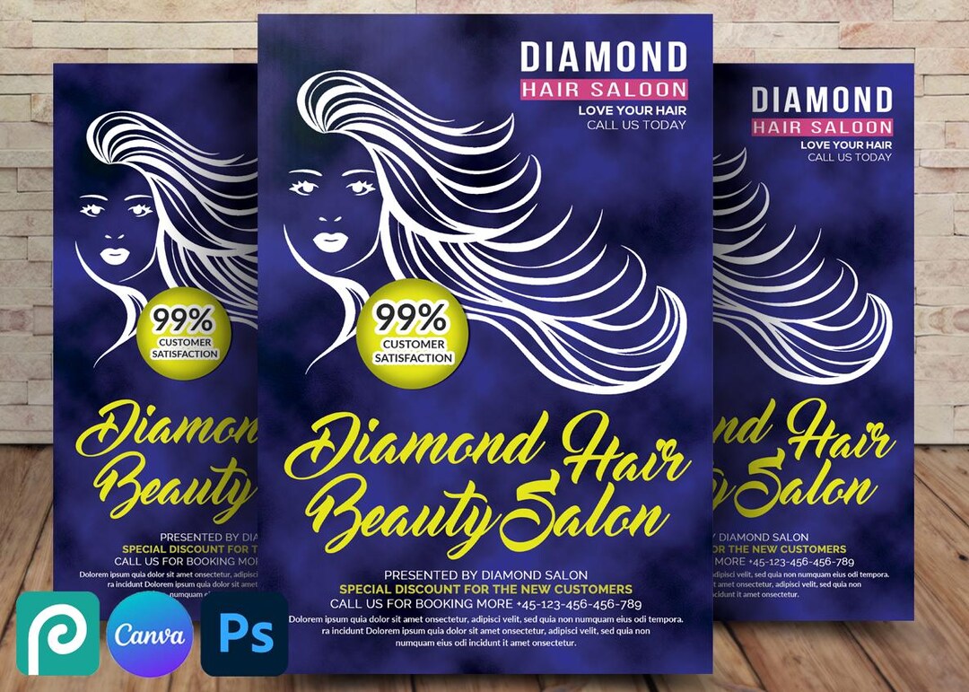 Modern Hair Salon Flyer Template: Editable Price List (canva/pdf) - Etsy