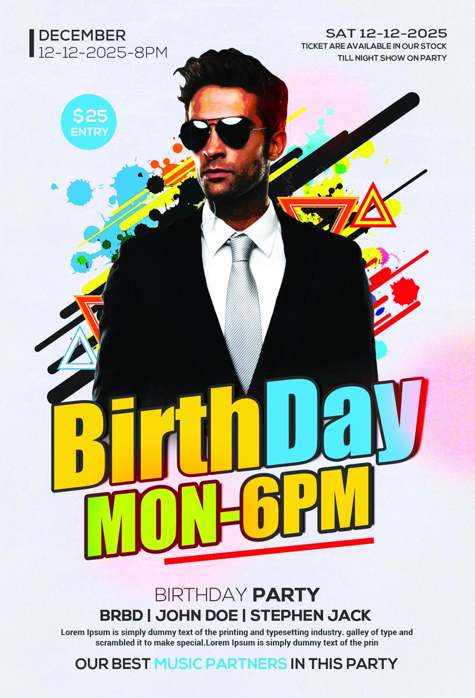 Editable Modern Birthday Party Flyer Template (PDF) - Etsy