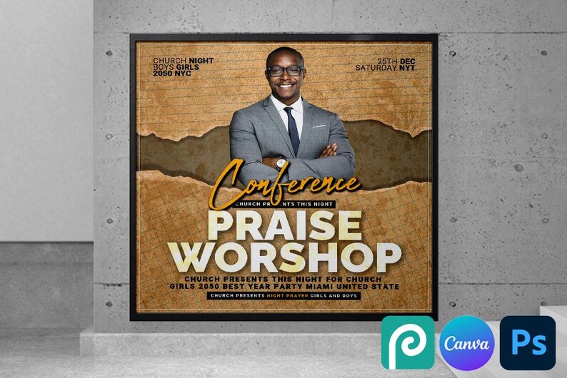 Prayer Meeting Flyer | Editable Canva Church Template | Faith Gathering ...