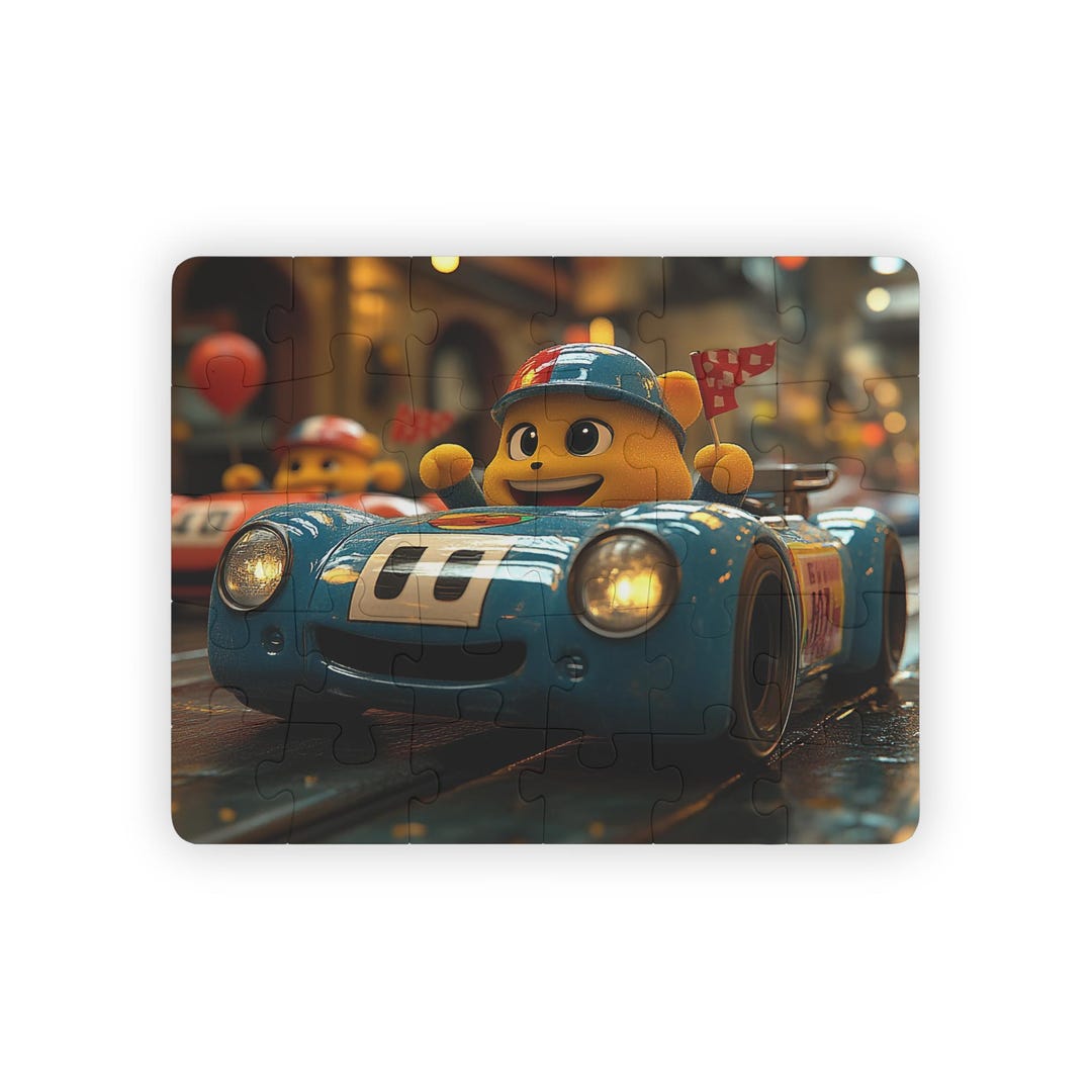 Kids' Puzzle, 30-piece - Cheerful Cartoon Cars & Gummy Bears Race Track ...