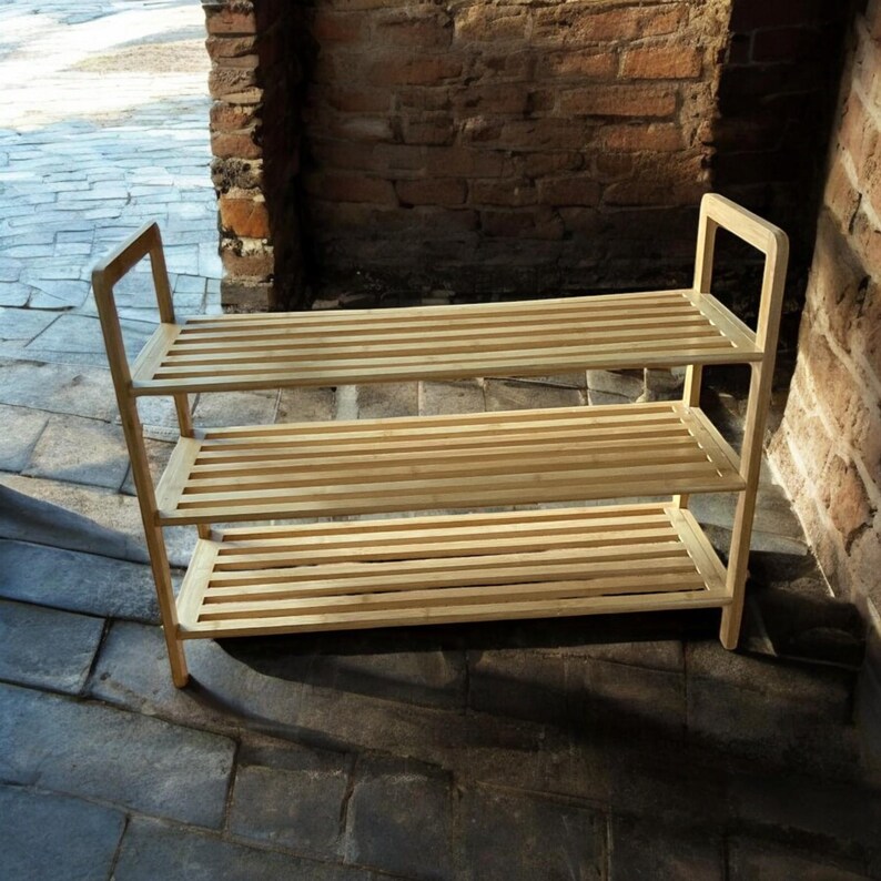 Bamboo Shoe Rack, Shoe Organizer, Entryway Shoe Rack, Stackable Wooden ...