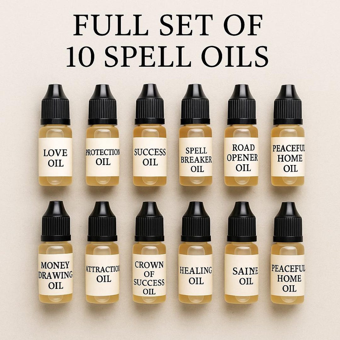 Full Set of 10 Spell Oils – Handmade Ritual Oils – Love, Protection ...