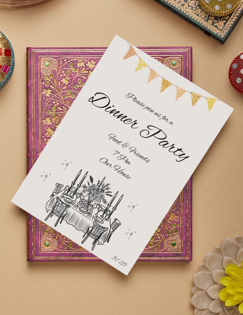 Editable Dinner Party Invitation – Template - Etsy