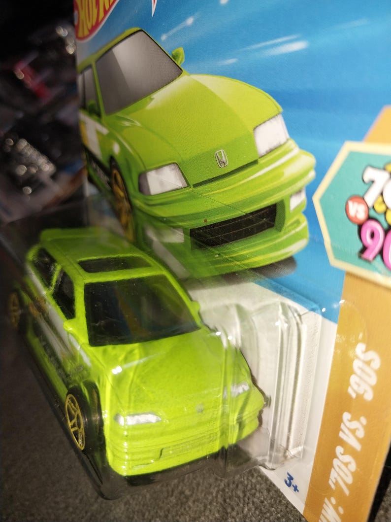 Hot Wheels Honda Civic EF: Lime Green Rare Diecast Car, Short Card From ...