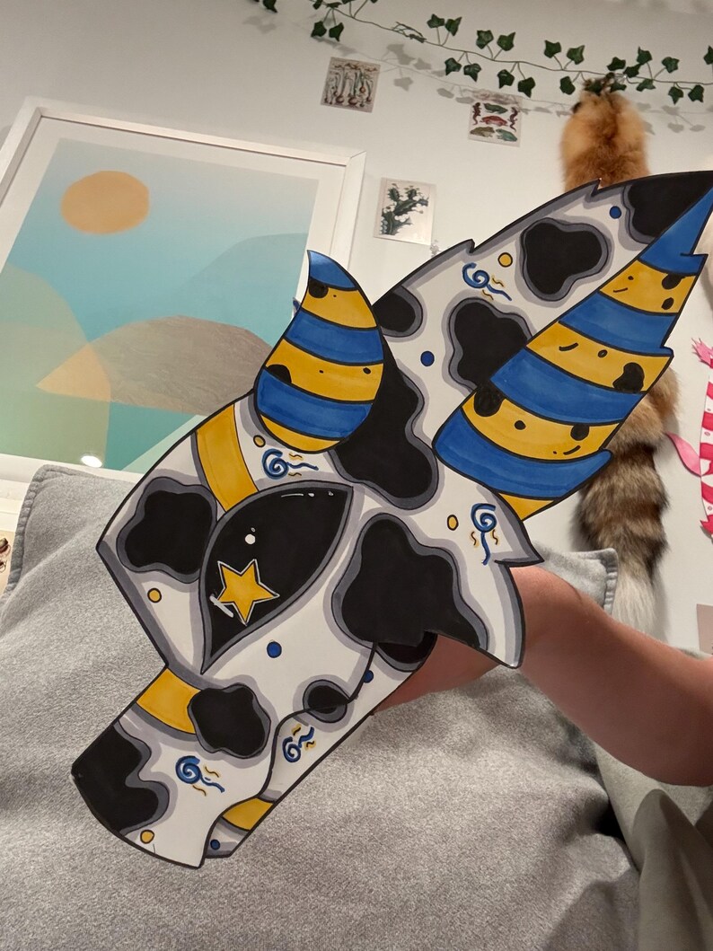 Dragon Puppet, Star Themed, Cardstock, Ohuhu Markers, Forehead, Painted Gore, Detailed, High ...