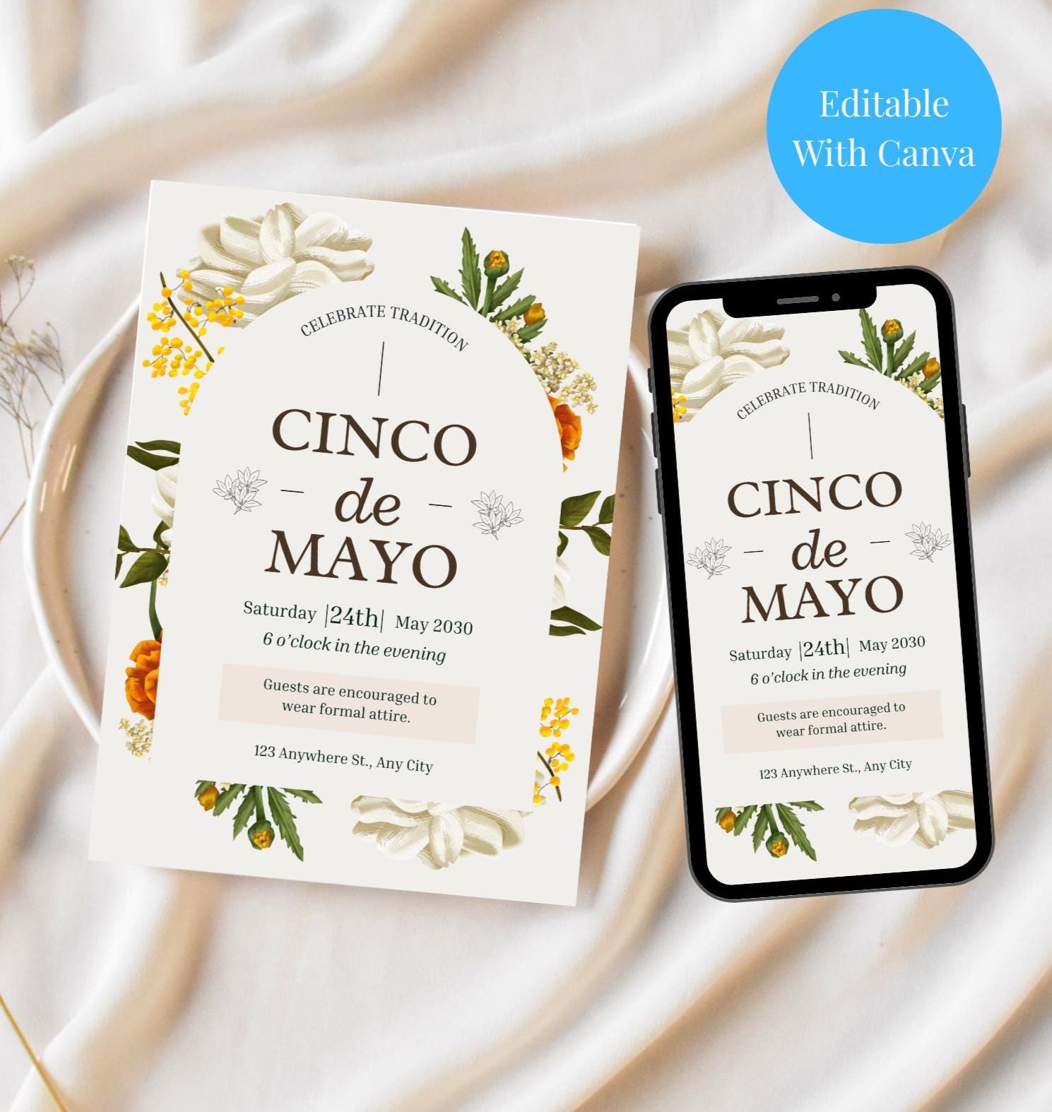 Cinco De Mayo Invitation Card Editable Party Invite Printable Template ...