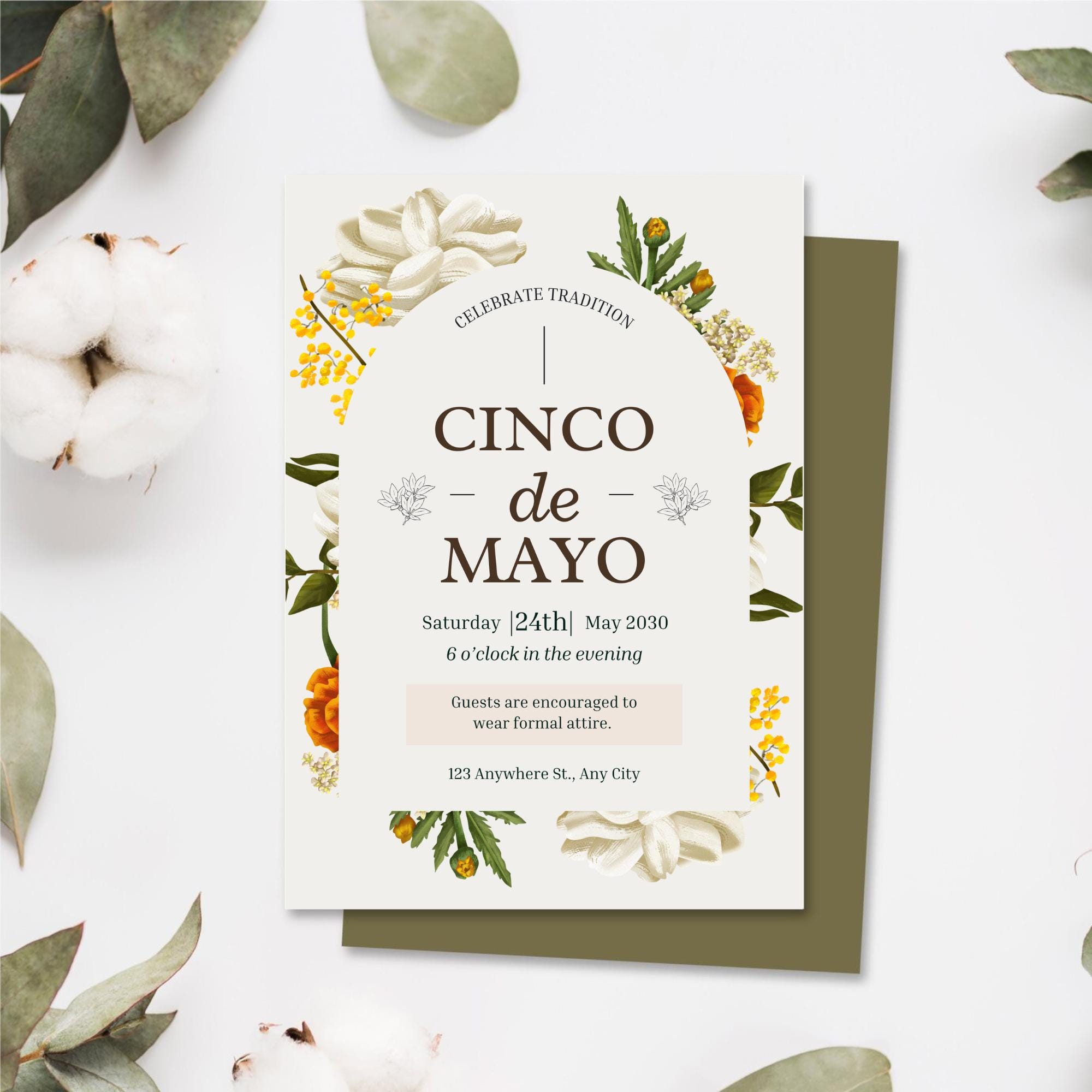 Cinco De Mayo Invitation Card Editable Party Invite Printable Template ...