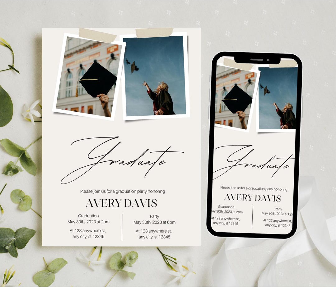 Graduation Party Invitation Template Editable Graduation Invite ...