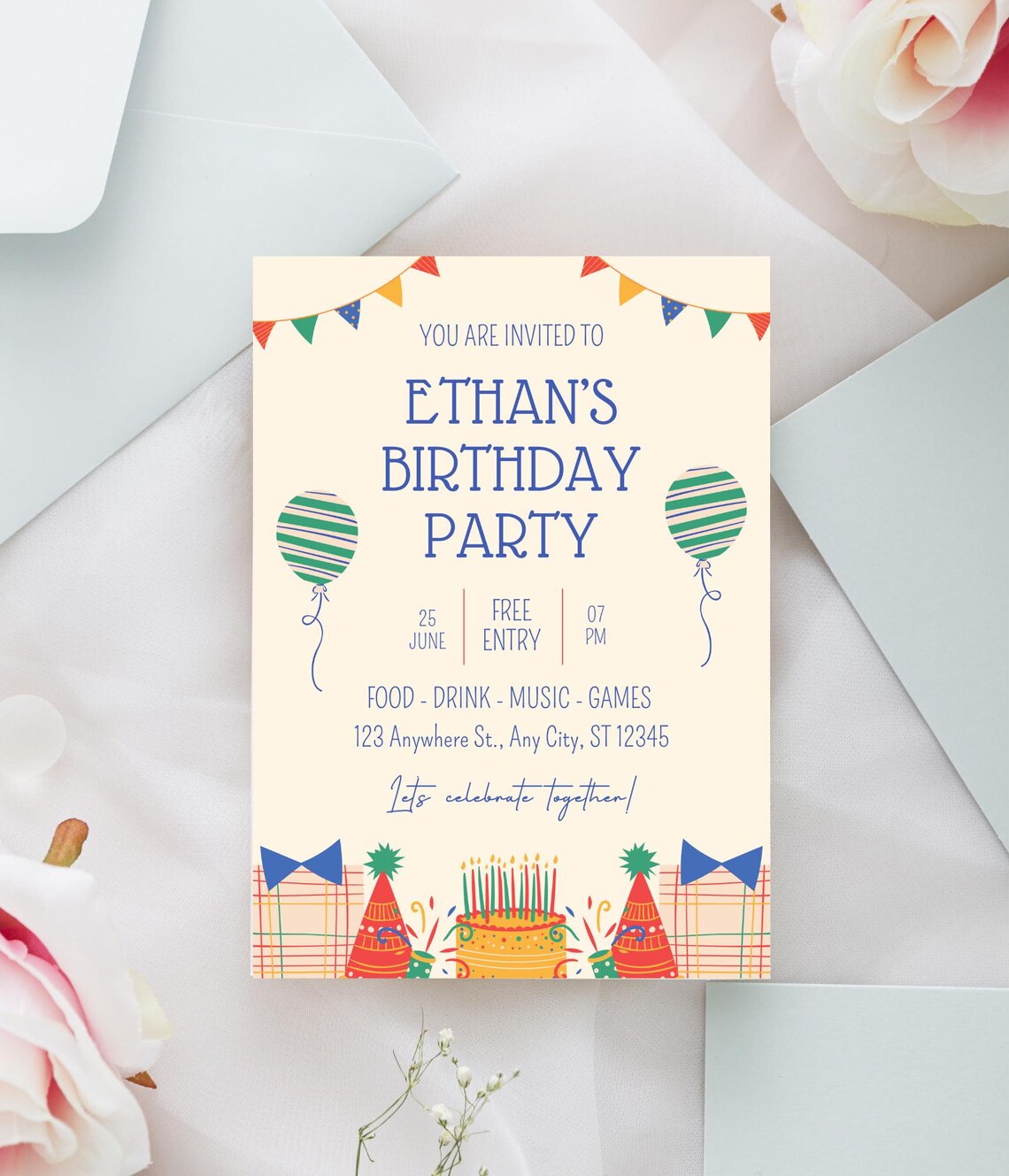 Kids Birthday Party Invitation Template Printable Birthday Customizable ...