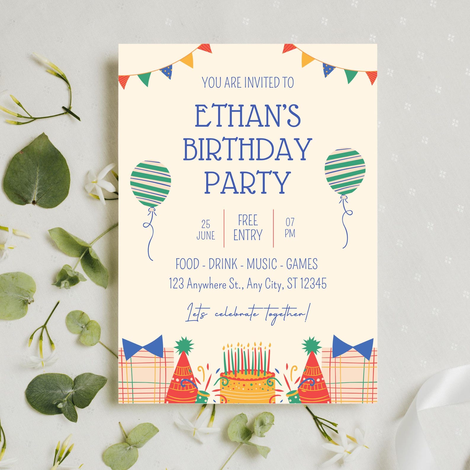 Kids Birthday Party Invitation Template Printable Birthday Customizable ...