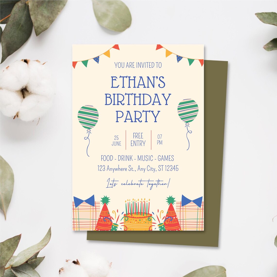 Kids Birthday Party Invitation Template Printable Birthday Customizable ...