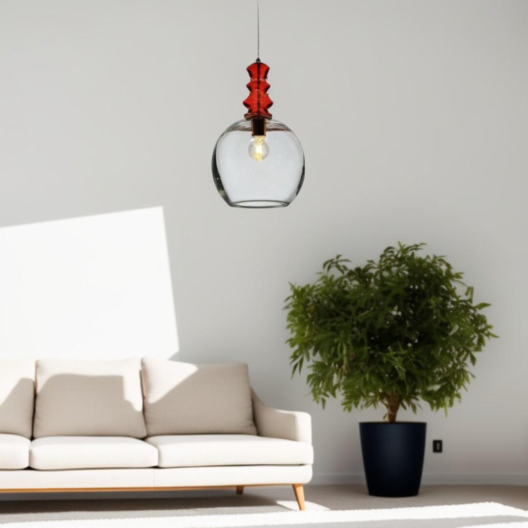 Custom Glass Pendant Light – Handmade Ceiling Fixture for Dining Room ...
