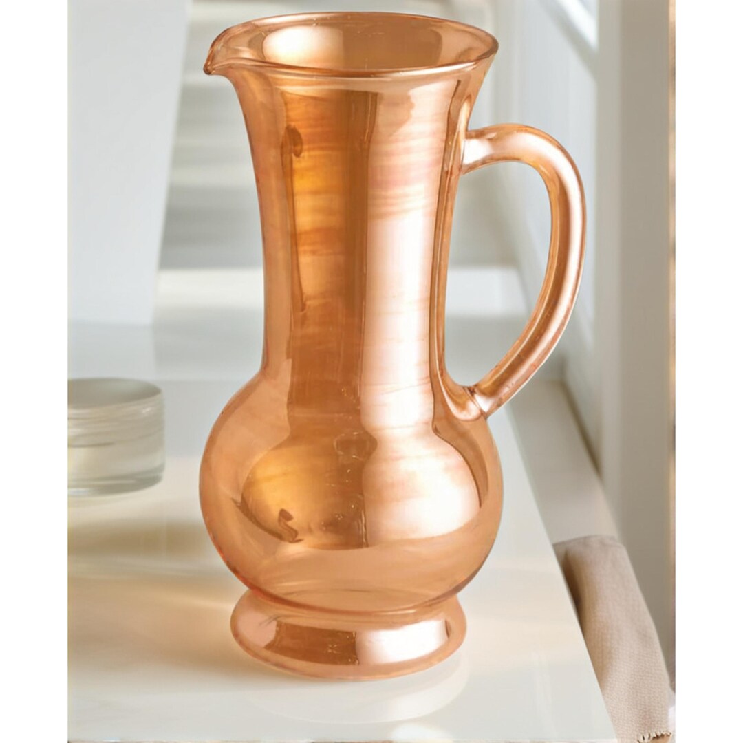 Handmade Glass Pitcher, Decorative Water Jug, Elegant Table Accent ...